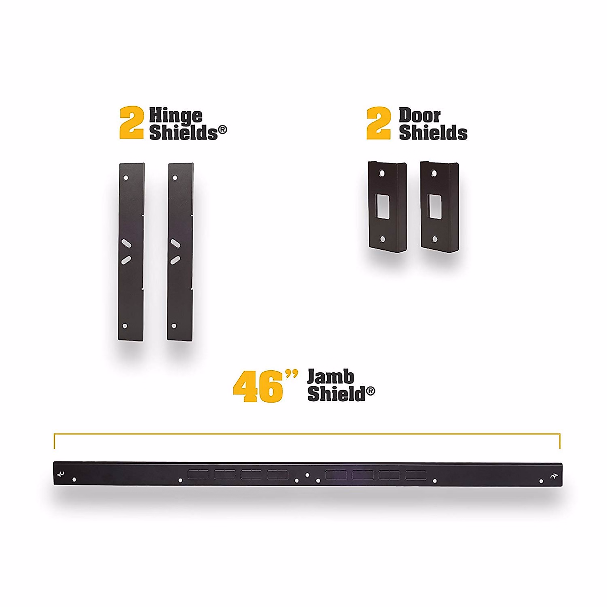 Door Armor MAX - Door Reinforcement Kit for Anti Kick Door Security, Door Reinforcement Plate for Door Jamb & Door Frame, 3-Piece Home Door Security - Aged Bronze