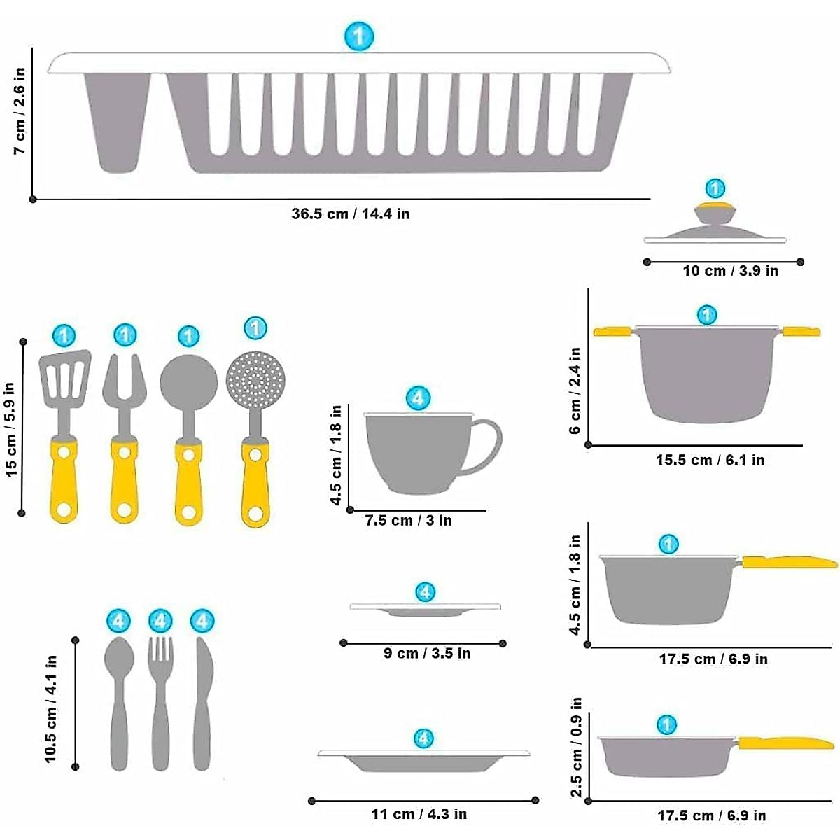 Play Dishes for Kids Kitchen | Pretend Play Kitchen Dishes Set with Drainer | Pretend Dishes Cookware Set | Fun and Colorful Toy Dishes Kit | Childrens Durable Tableware Playset (33 Pcs - Pink)