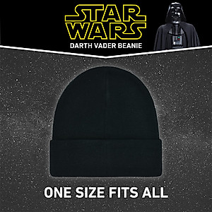 Star Wars Darth Vader Roll Down Cuff Beanie Hat, Black, One Size