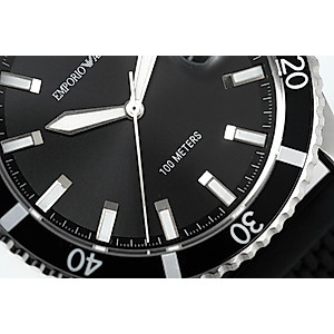 Emporio Armani Emporio Armani Three-Hand Date Black Mesh Silicone Watch (Model: AR11341)