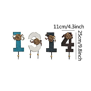 Entryway Coat rack Wall Mounted Coat Rack Coat Hat Hanger American Pastoral Style Hook Alphanumeric Wrought Iron Hook Bedroom Living Room Corridor Hanging Clothes Towels Hats Easy Assembly Coat rack