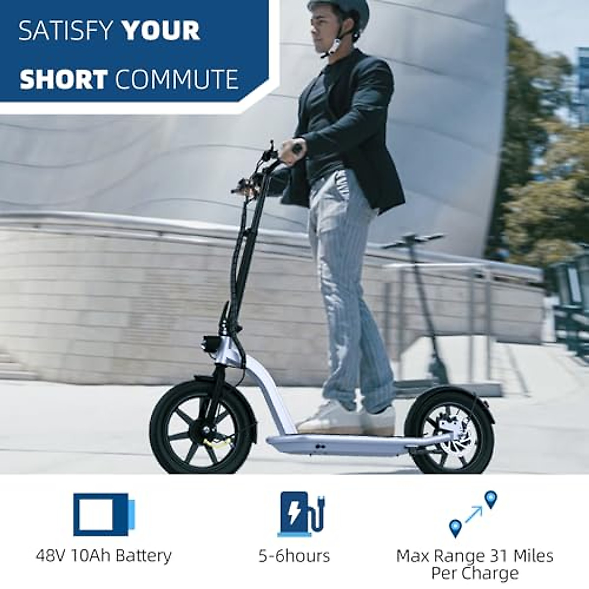 Hiboy Electric Scooter for Adults - 31 Miles Long Range & 22Mph Folding Commuter - Fat Tire Electric Scooter(VE1 PRO/ECOM 14)