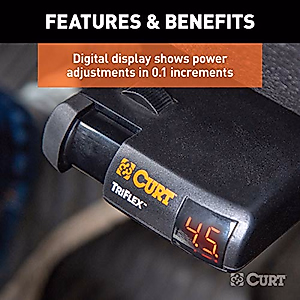 CURT 51140 TriFlex Electric Trailer Brake Controller, Proportional, 7 x 5 x 2.63 inches, Black