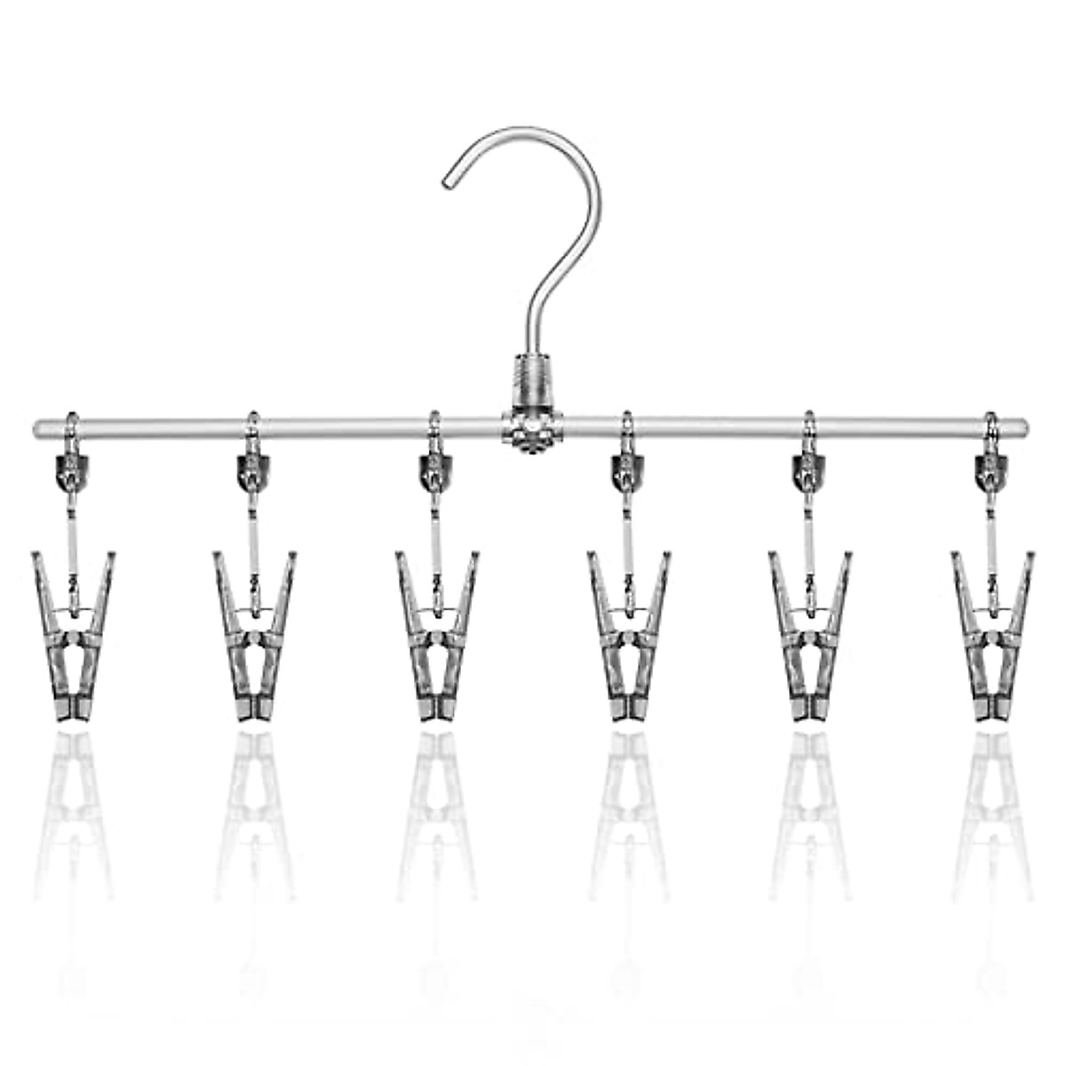 FALEJU High-Strength Aluminum Alloy Underwear and Socks Drying Rack 6 Clip Set for Drying Cap, face mask, Socks, Towels, Underwear, Diapers (Grey)