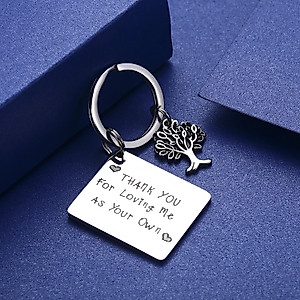 CJ&M Step Parent Keychain,Step Mother Keychain,Step Mom Gift,Step Dad Gift,Mother's Day Gift,Step Dad Keychain