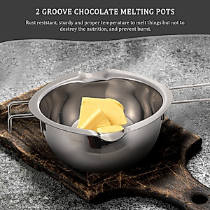 Hemoton Stainless Steel Double Boiler Pot Melting Pot Chocolate Melt Bowls Baking Pan for Butter Candy Cheese Candle Soap Making
