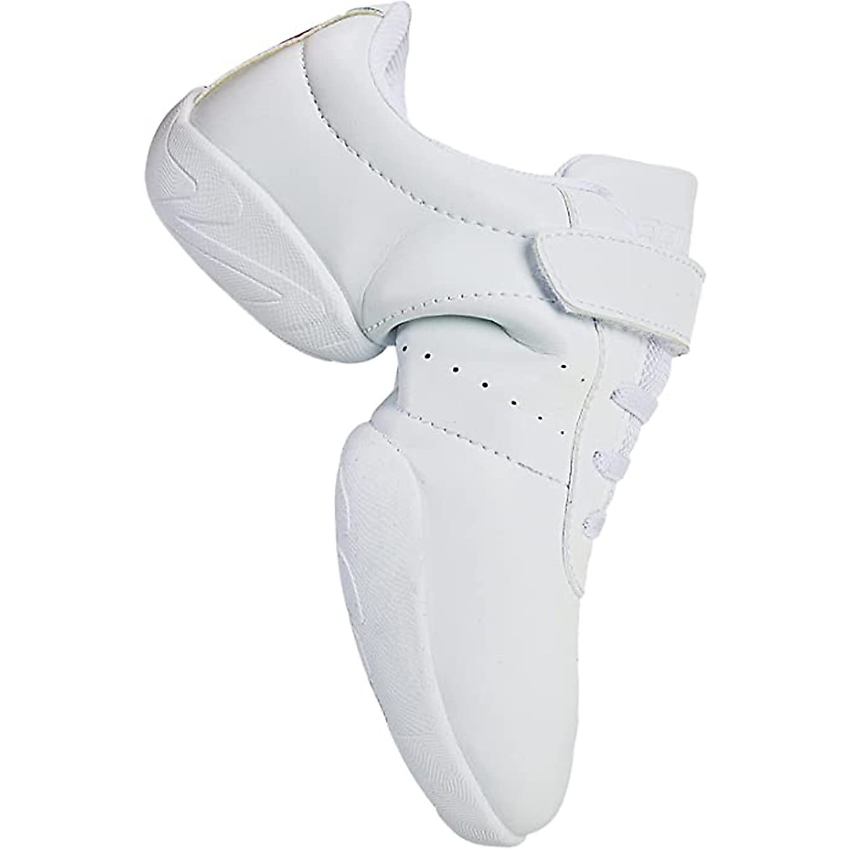 MEESLGOO Girls White Cheerleading Dance Shoes Youth Athletic Training Tennis Walking Competition White Sneakers Girls (White,US 2.5 Little Kid