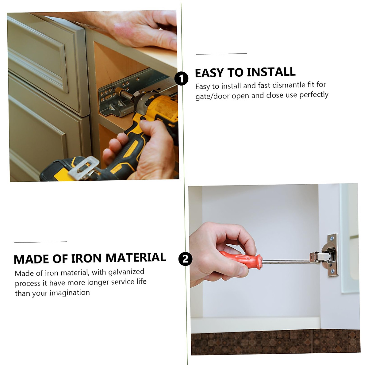 Uonlytech 6PCS 4 Black Door Hinges gate Hinges for Wooden Fences Heavy Duty shed Hinges Decorative Hinge Kitchen Cabinet Hinges self Closing Hinges Concealed Hinges Fence Hinges Bracket Belt