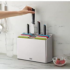 Joseph Joseph Folio Plus, 8-Piece Colour Coded Knife & Chopping Board Set - Multicolour