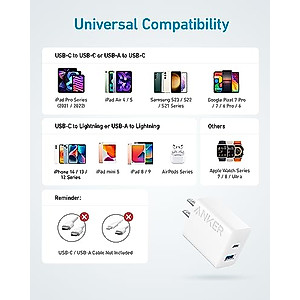 Anker iPhone 15 Charger, Anker USB C Charger, 2-Pack 20W Dual Port USB Fast Wall Charger, USB C Charger Block for iPhone 15/15 Pro/15 Pro Max/14/13/12, Pad Pro/AirPods and More(Cable Not Included)