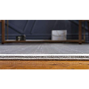 Unique Loom Uptown Collection by Jill Zarin Collection Greek Key Textured Modern Gray Runner Rug (2' 2 x 6' 0)