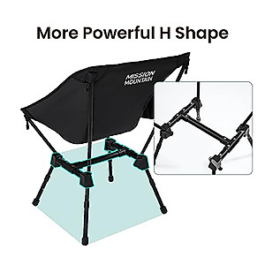 Mission Mountain S4 Camping Chair, Adjustable Folding Chair with 3 Height Settings, Lightweight, Durable Outdoor Camp Chair with Side Pockets