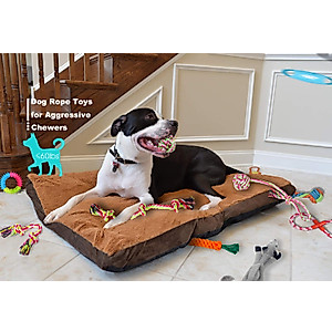 Plazenzon Dog Rope Toy for Aggressive Chewers Medium Bleed Small Dogs Indestructible Toys Chew Rope Ball Teething Pitbull Toys Puppies Outdoor Dog Toys