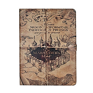 Case for iPad 6th/5th Generation 9.7 Inch 2018/2017 Release, Premium PU Leather Folding Stand Multiple Viewing Angles TPU Protective Cover, Magic Map Vintage