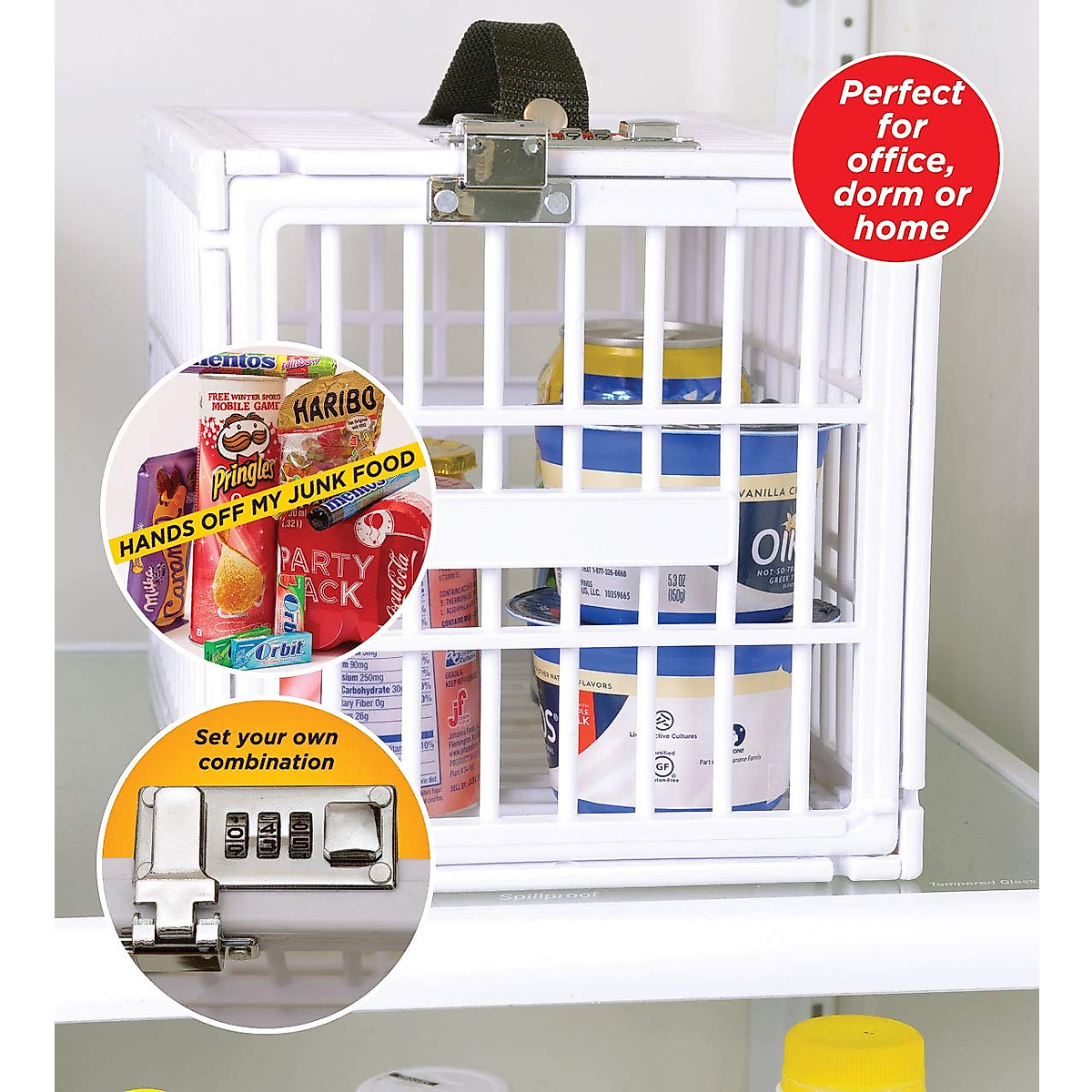 Food Snack Lock Box to Put Away Temptations - 12” x 7.5” x 7.25” Fridge Locker for Keeping Your Food, Snacks or Medicine - Small Lock Box Perfect for Home and Office Use