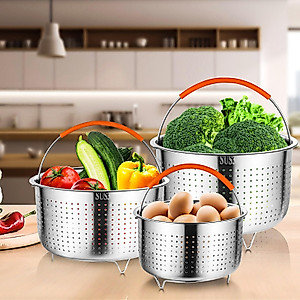 GREATLINK Food Steamer for Cooking, Vegetable Steamer Basket for Instant Pot Accessories 3 Qt, Stainless Steel Steamer Basket for Pot, Veggie, Fish, Seafood, Egg, Pasta, Dumpling Steamer with Handle (3 Qt - Steamer Basket)