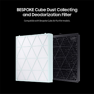 SAMSUNG BESPOKE Cube Air Purifier Dust Collecting and Deodorization Filters, 2 Pack Replacement Kit w/ 1 Dust Filter and 1 Deodorizer Filter, CFX-H1401/AA