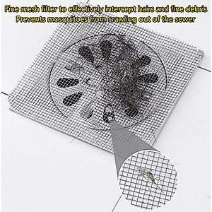 Drainage Stickers,Disposable,Hair and Mosquito Deterrent,Bathroom,Bathtub,Floor Drain, Lavatory, Kitchen,Drainage mesh Filter,30PCS