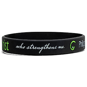 I Can Do All Things Through Christ One Size Fits Most Silicone Bracelets, Pack of 24