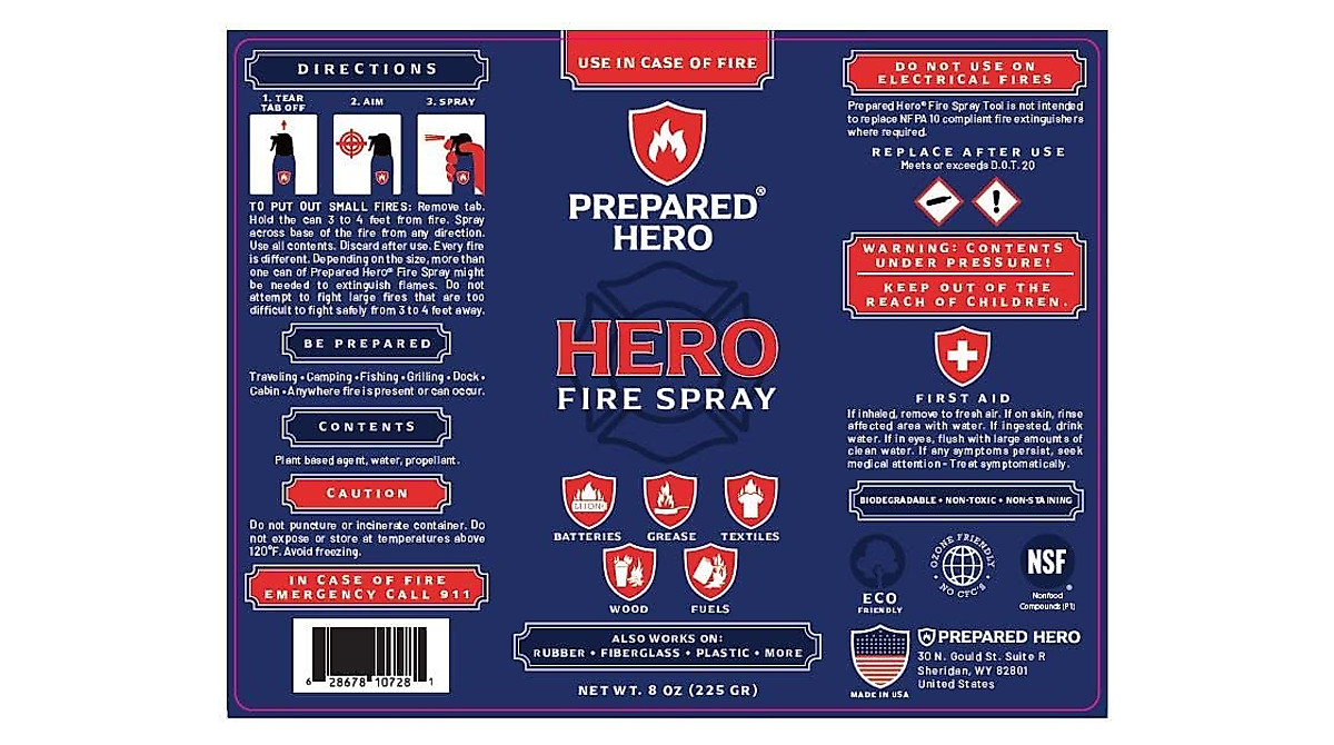Prepared Hero Mini Fire Spray - Safe & Easy to Use