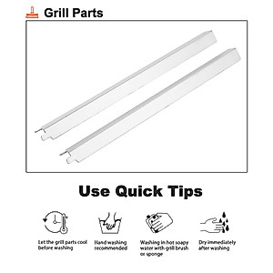 G325-0002-W1 Heat Tent Replacement Parts for Charbroil Grill 463630021 463660021 463660421 Heat Tents Char-Broil Performance 2 Burner Grill Parts Stainless Steel Heat Plate Shield Burner Covers