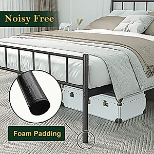 UYUK Queen Size Metal Bed Frame with Headboard, Large Storage Space Under The Bed, Heavy Duty Easy Assembly