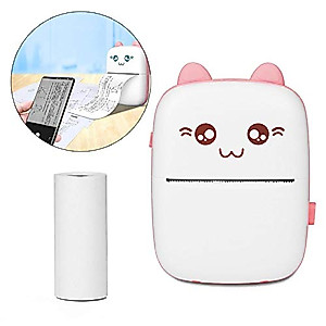 Naroote Mini Photo Printer, Plastic Material Photo Printer for Wireless High Resolution with Cute Appearance for Classroom for Learn(Pink)