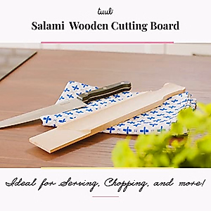 Tuuli Kitchen – Salami Wooden Cutting Board, Specially Designed Beechwood Charcuterie Boards, Cutting Board Coated with Oil, 37 x 5.5 cm