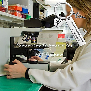 FOTAP Medical Lab Technician Gift MLT Keychain Medical Jewelry for MLT Graduation Gift Medical Technician, Scientist, Laboratory Gift (MLT KEY)