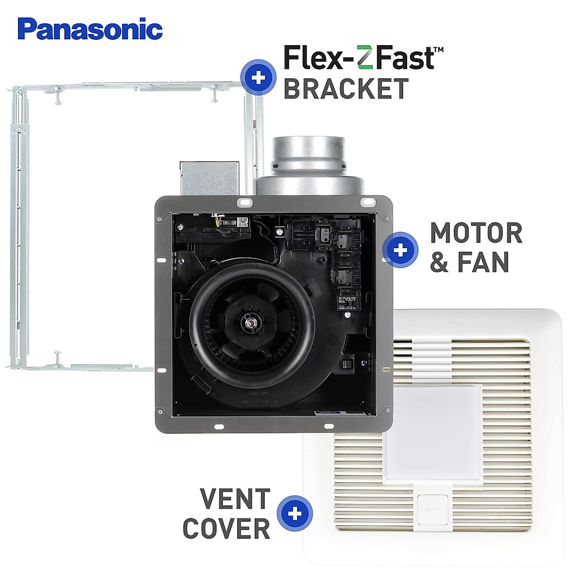 Panasonic FV-0511VKL2 WhisperGreen Select Ventilation Fan with LED Light - 50-80-110 CFM - Quiet Bathroom Fan