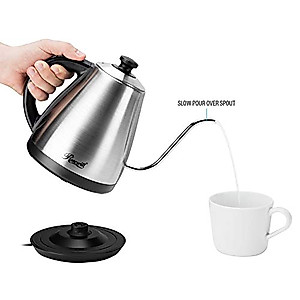 Rosewill Pour Over Gooseneck Kettle for Coffee and Tea, Temperature Control with Variable Temperature Settings, Stainless Steel, RHKT-17002