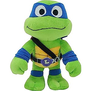 Mattel Teenage Mutant Ninja Turtles: Mutant Mayhem Leonardo Plush Toy, 8 Inch Blue Masked Soft Doll of TMNT Movie Character Leader Leo
