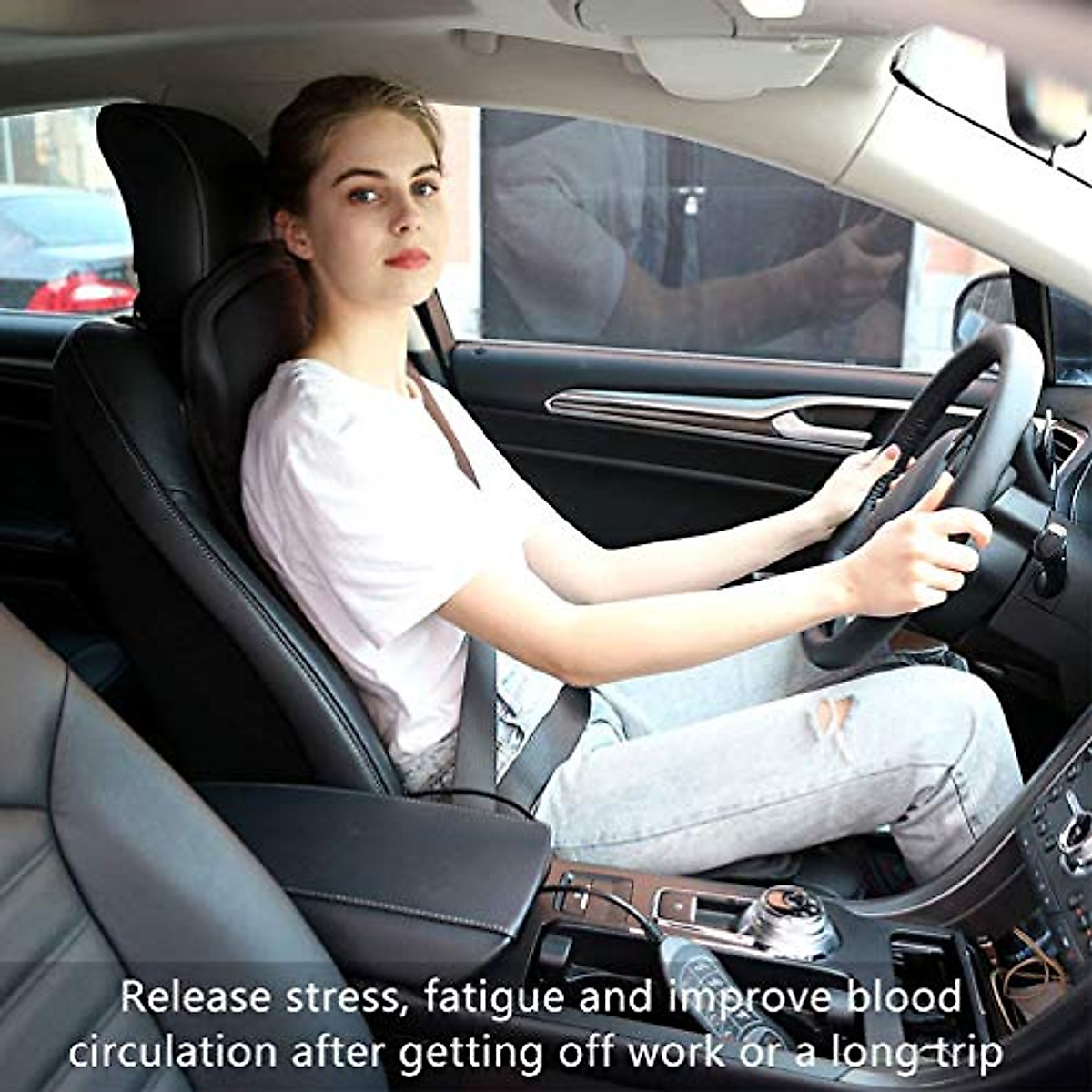 SLOTHMORE Vibration-Back-Massager with Heat, Back-Massage-Cushion, Chair Seat Massager with 10 Vibrating Nodes to Release Stress and Fatigue, for Home Office Use