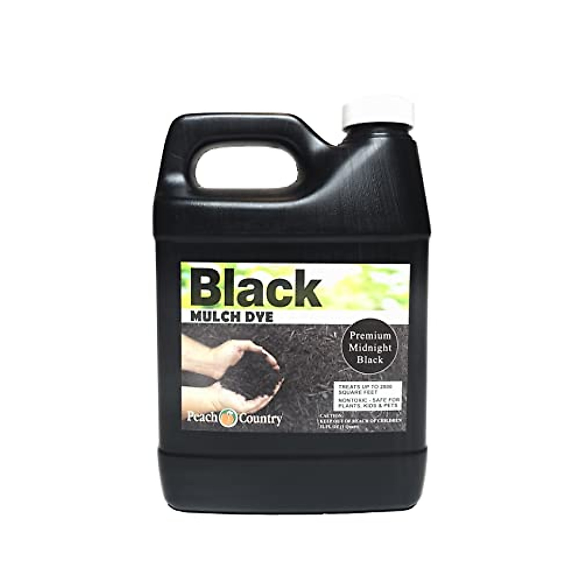 Peach Country Midnight Black Mulch Dye Color Concentrate - 2,800 Sq. Ft. - Brighten Up Your Old Mulch Beds Easily with Our Premium Mulch Dye (1 Quart, Black)