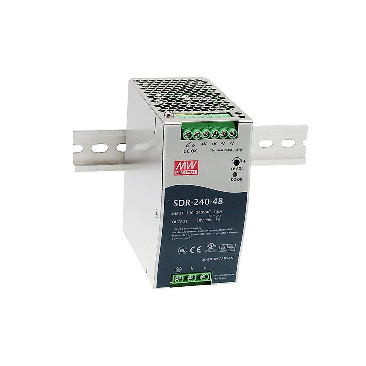 MW Mean Well SDR-240-48 48V 5A 240W Single Output Industrial DIN Rail with PFC Function Power Supply