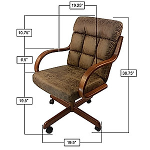 Caster Chair Company Bernard Swivel Tilt Caster Dining Arm Chair in Rawhide Microsuede (1 Chair)