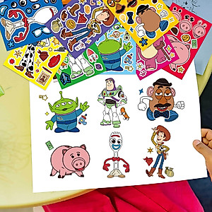 Toy Themed Story Stickers for Kids -18 Sheets Toy Inspiration Story Stickers for Party Decoration Party Supplies Birthday Gift Laptop Luggage Notebook Stickers