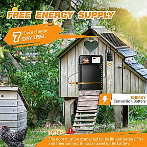 Proshine Solar Chicken Door Automatic Chicken Coop Door with Timer&Light Sensor Remote Controllers Solar Panel 5 Dry Batteries