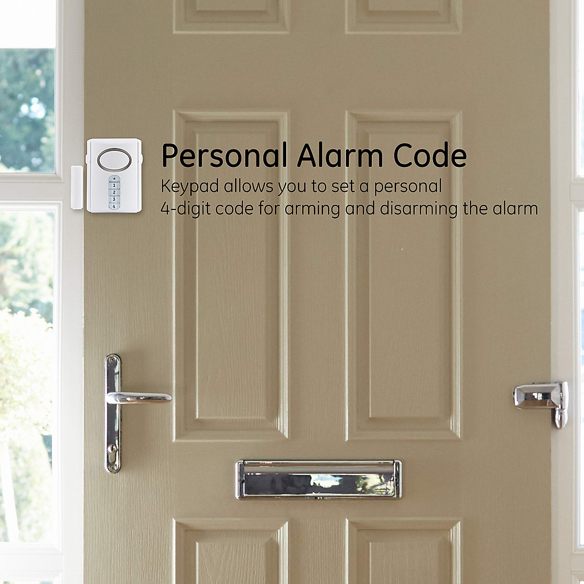 GE home electrical GE Personal Security Window and Door Alarm, Deluxe Alarm, DIY Protection, Burglar Alert, Keypad Activation, Easy Installation, Ideal for Home, Garage and More, 45117