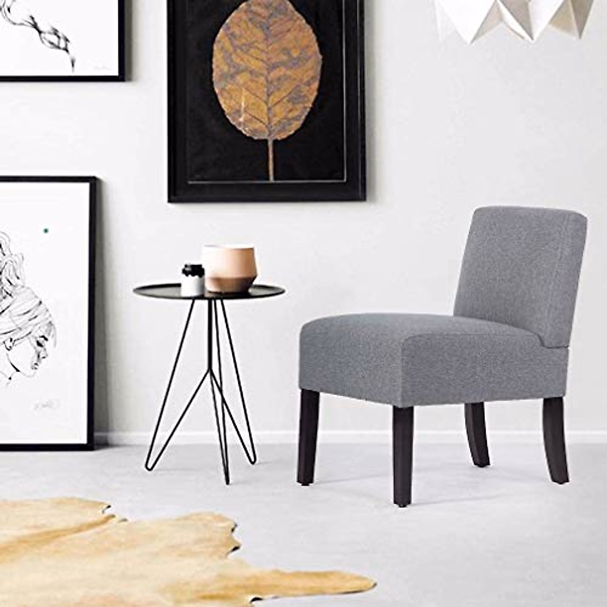 Dining Chairs Dining Room Chairs Kitchen Chairs Modern Design Fabric Armless Contemporary Accent Modern Dining Chairs with Solid Wood Legs