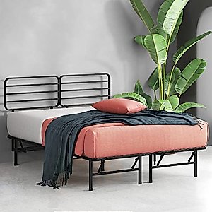 ZINUS SmartBase Mattress Foundation with Headboard / 14 Inch Metal Platform Bed Frame / No Box Spring Needed / Sturdy Steel Frame / Adjustable Headboard Height, Queen