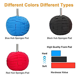Linkstyle 6PCS Car Wheel Hub Drill Buffing Sponge Pads Kit, 3 inch Shank Polishing Pads for Wheel Hub Cleaning, Auto Cone Metal Polish Buffing Polishing Ball