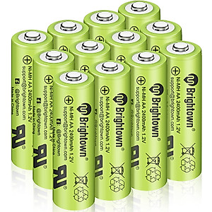 12-Pack Rechargeable AA Batteries Pre-Charged