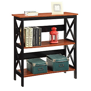 Convenience Concepts Oxford 3 Tier Bookcase, Cherry / Black