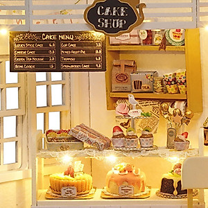 Kisoy Romantic and Cute Dollhouse Miniature DIY House Kit Creative Room Perfect DIY Gift for Friends,Lovers and Families (Cake Diary)