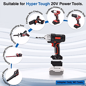 TAIRDA Battery Adapter for DeWalt 20V Max Battery to for Hyper Tough 20V Max Lithium-Ion Cordless Power Tools (Adapter Only)