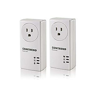 Comtrend 1200 Mbps G.hn Powerline Ethernet Adapter with Pass-Through Outlet I 2 Unit Kit (PG-9172PT-KIT)