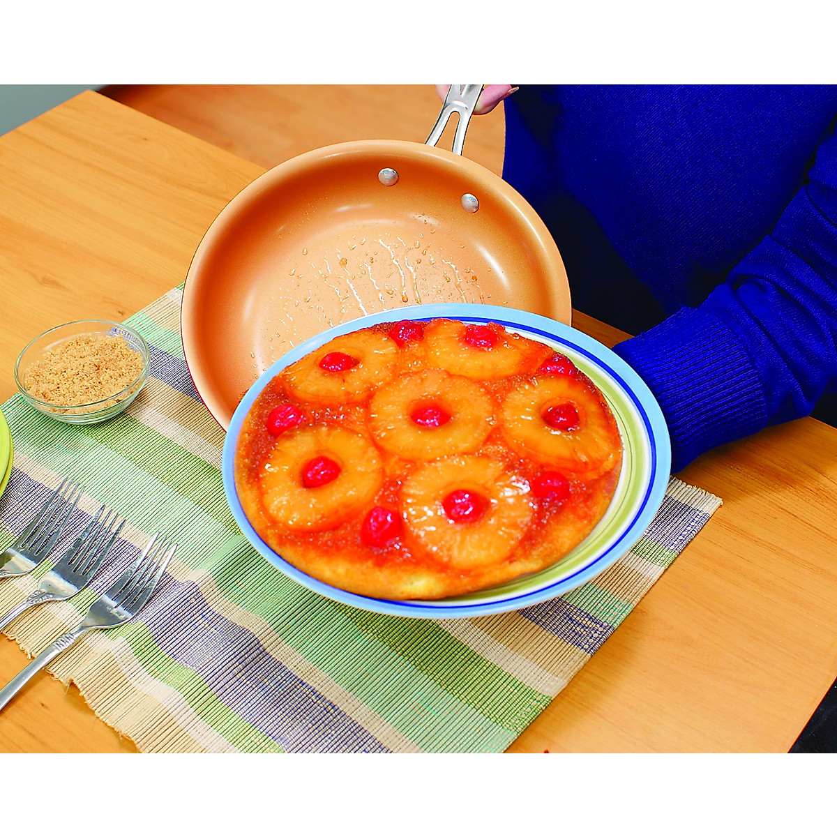 Red Copper 12 inch Pan by BulbHead Ceramic Copper Infused Non-Stick Fry Pan Skillet Scratch Resistant Without PFOA and PTFE Heat Resistant From Stove To Oven Up To 500 Degrees