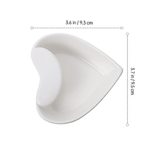 HEMOTON 2pcs Ceramic Spoon Rest Heart Shaped Kitchen Spoon Holder Spoon Rack Spoon Rest Stand Ladle Holder Kitchen Utensil Rest for Spatula