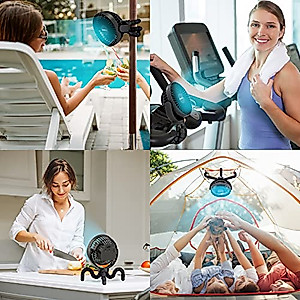 Portable Stroller Fan, Use As Power Bank, 65H 12000mAh Battery Operated Fan Flexible Tripod Baby Car Seat Fan, Personal Mini Handheld/Desk/Small Clip On Fans For Stroller, Carseat, Beach, Bed, Camping